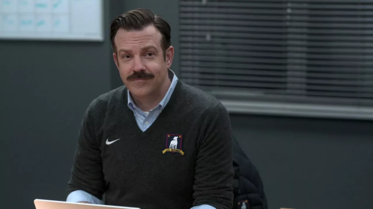 Nike V Neck Grey AFC Richmond sweater worn by Ted Lasso (Jason Sudeikis ...