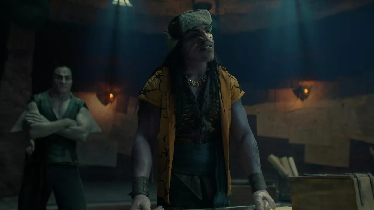 Orange printed shirt worn by Arlong (McKinley Belcher III) as seen in ...