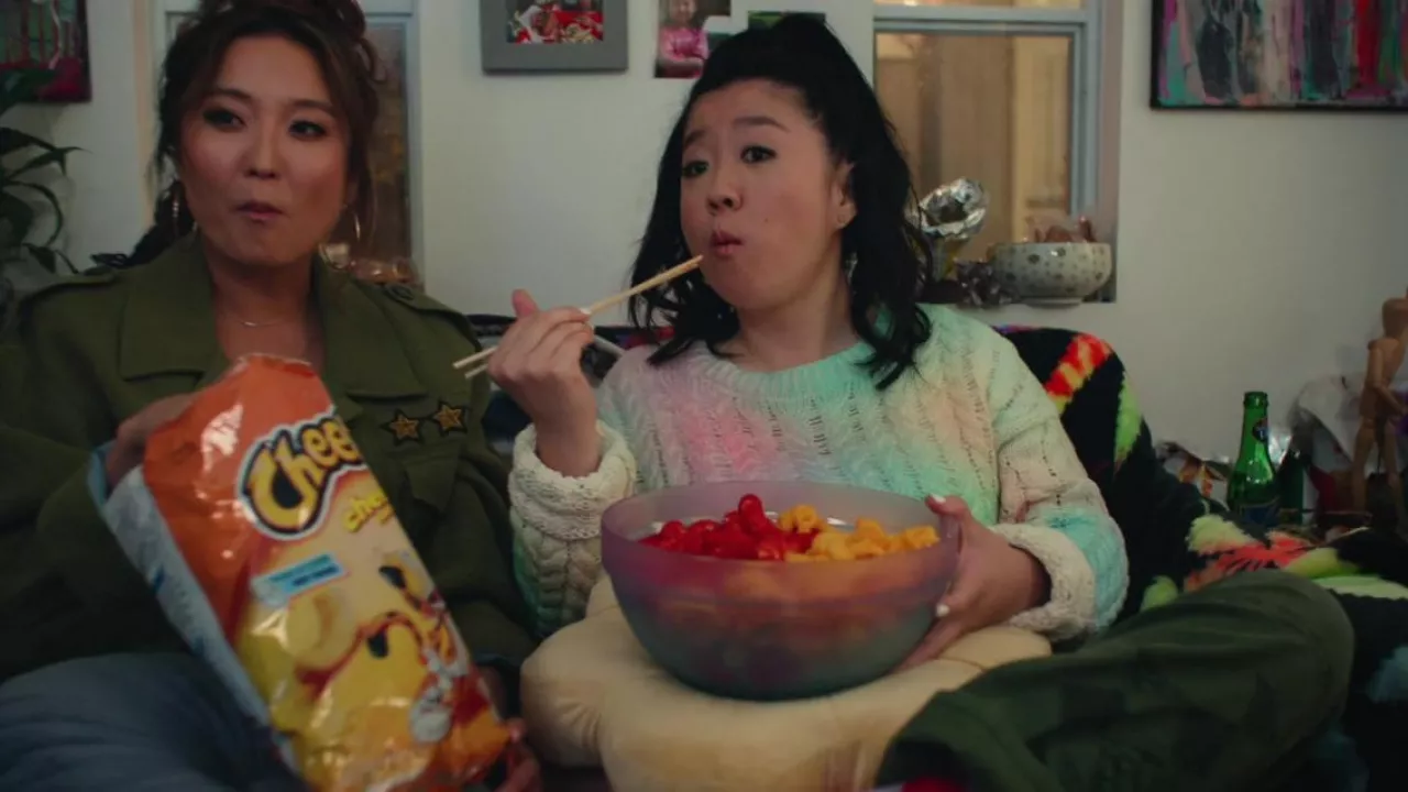 Pastel Cable Sweater worn by Lolo (Sherry Cola) as seen in Joy Ride ...