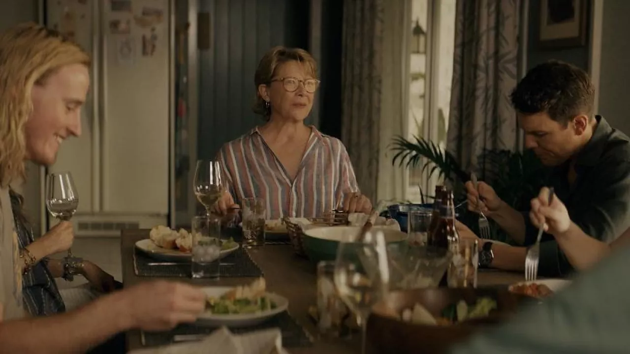 Striped shirt worn by Joy Delaney (Annette Bening) as seen in Apples ...