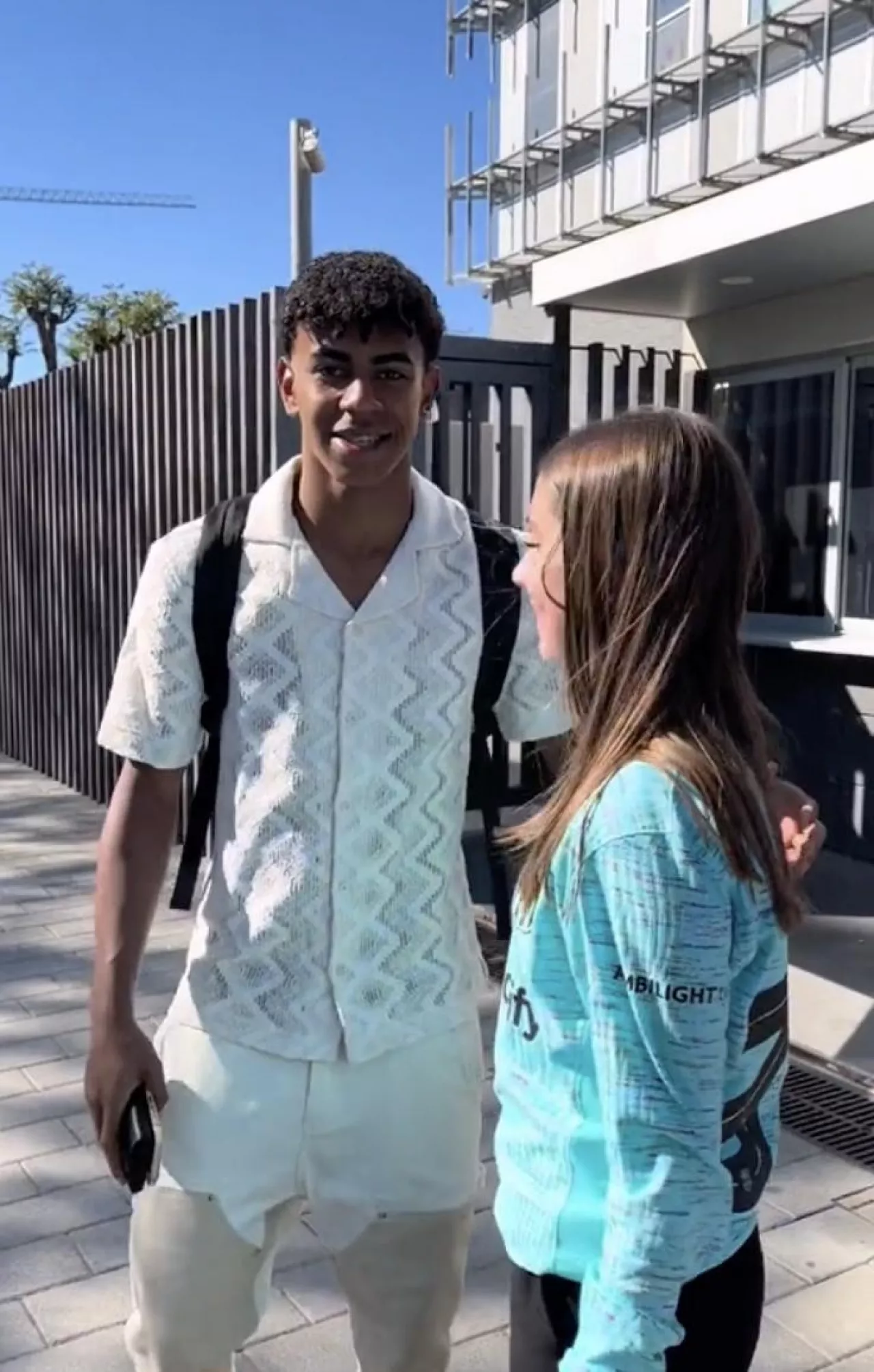 Lamine Yamal Outfits: Patterned shirt and pants worn in the streets on ...