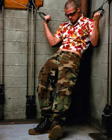 Tyler Durden (played by Brad Pitt) outfits on Fight Club