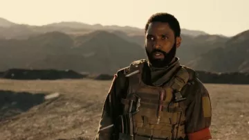 Protagonist (played by John David Washington) outfits on Tenet