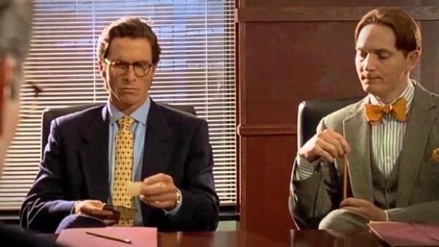 Yellow Patterned Tie worn by Patrick Bateman (Christian Bale) as seen ...