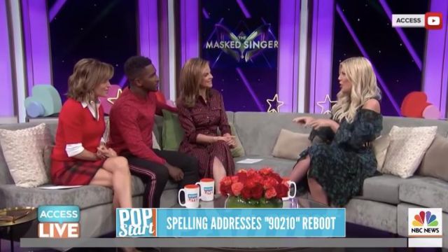 Green Floral Dress worn by Tori Spelling on Today / NBC News / Access ...