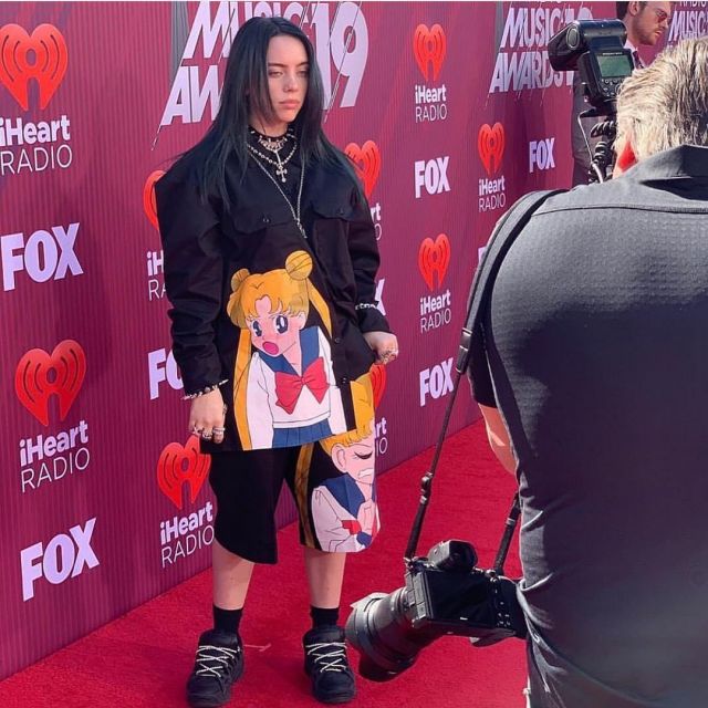 Slumpy Kev 'Sailor Moon' Ensemble in Black worn by Billie Eilish for ...