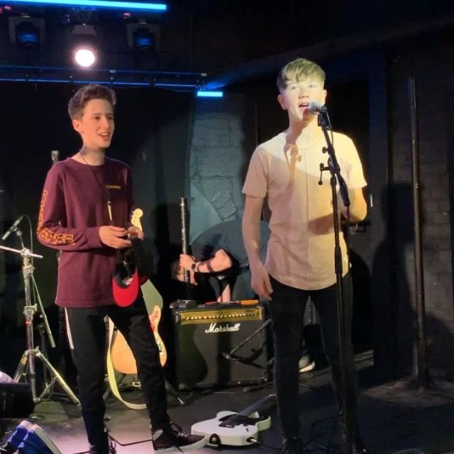 The t-shirt beige of Jake Slack member of the group Chaper13 (BGT) on a ...