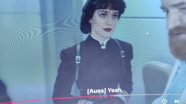 Miss Audrey 'Lena Hall) Chaqueta Blazer Borgoña/Marrón en Snowpiercer ...