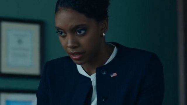 Blue blouse worn by Kate Sacker (Condola Rashad) as seen in Billions ...