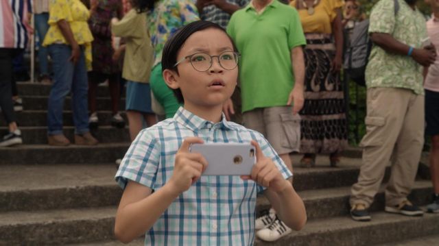 Short sleeve plaid shirt worn by Owen Yu (Izaac Wang) as seen in ...