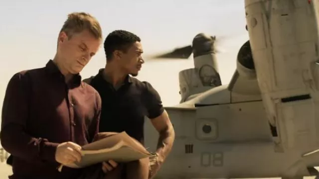 Burgundy formal Shirt worn by Jasper Briggs (Shea Whigham) as seen in ...