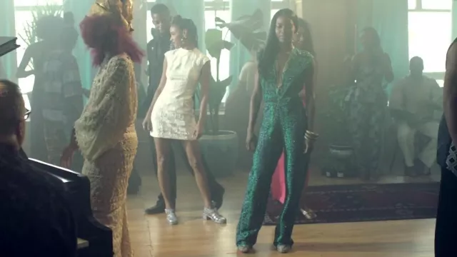The green jumpsuit worn by a girl in the video YOU'RE THE ONE by ...