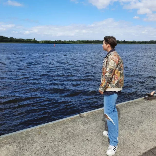 Chinese Print bomber jacket worn by Luke Ina Goerisch on his Instagram ...