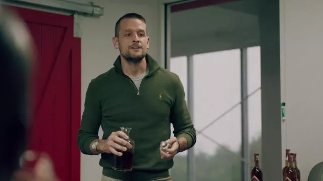 Ralph Lauren Green Zip Sweater worn by Jacob Boudreaux (Lea Coco) as ...