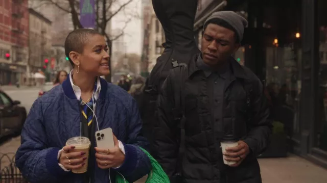 Black quilted jacket worn by Graham (Jarvis Tomdio) as seen in Gossip ...