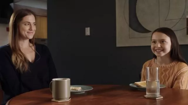 Suéter de cable usado por Cady (Violet McGraw) como se ve en M3GAN ...