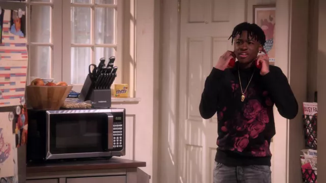 Floral print crewneck worn by Kelvin Upshaw (Diamond Lyons) as seen in ...