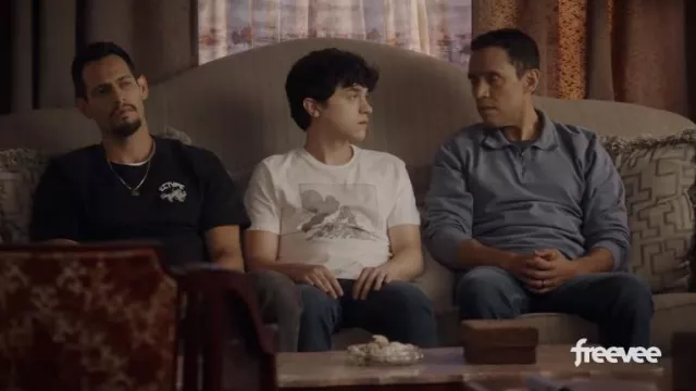 Printed t-shirt worn by Rafa (Ignacio Diaz-Silverio) as seen in Primo ...