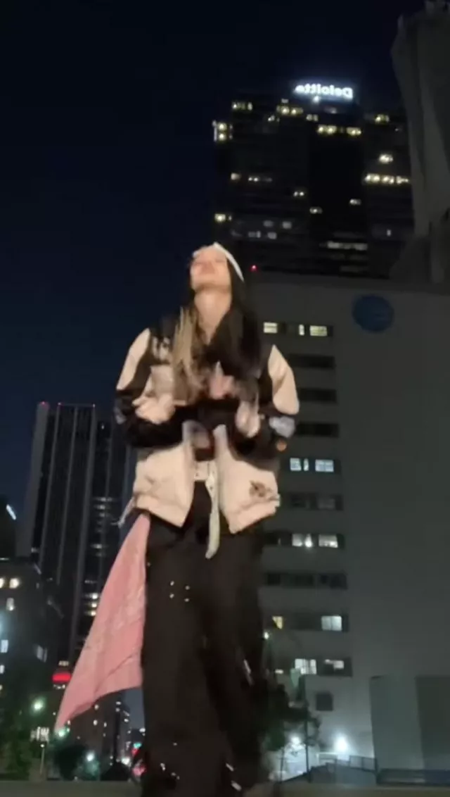 The black and pink jacket worn by Nevada Kolunya in his TikTok I video ...