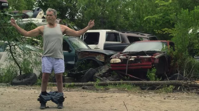 Grey tank top worn by Charlie Swift (Pierce Brosnan) as seen in Fast ...