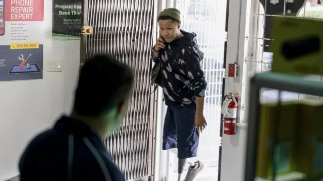 Printed hoodie worn by Bob Exley (Eric Graise) as seen in Tracker TV ...