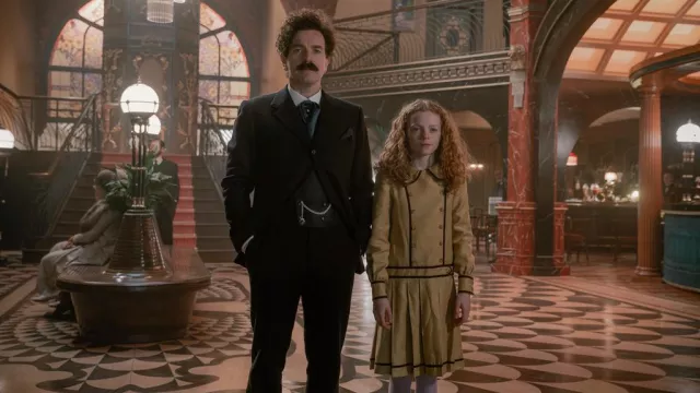 Gold dress worn by Nina (Alexa Goodall) as seen in A Gentleman in ...