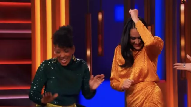 Orange Yellow Dress worn by Brie Bella in Password TV Show on April ...