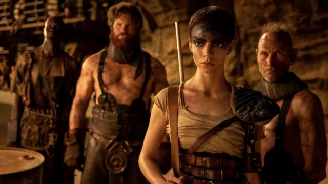 Furiosa character wardrobe: epaulet and leather multi belts worn by ...